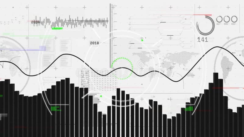 Creating Animation with Bar Graphs and Line Charts on Digital Interface Stock Footage - Video of ...