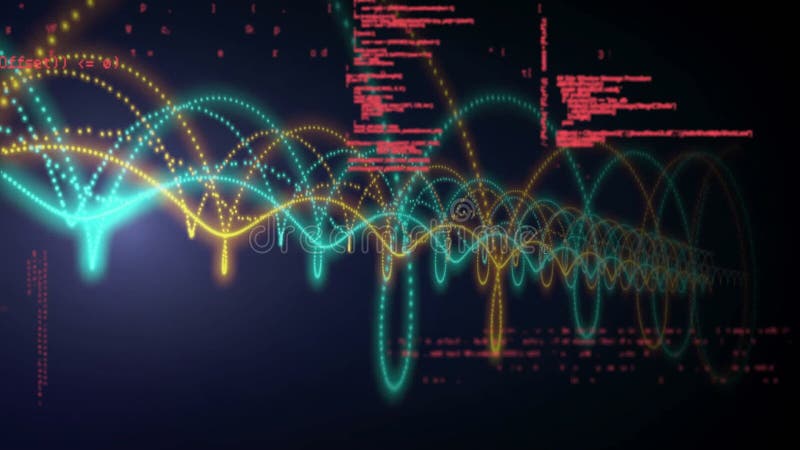 Creating Animation, Colorful Waveforms and Red Code Lines Visualizing Digital Data Stock Video ...