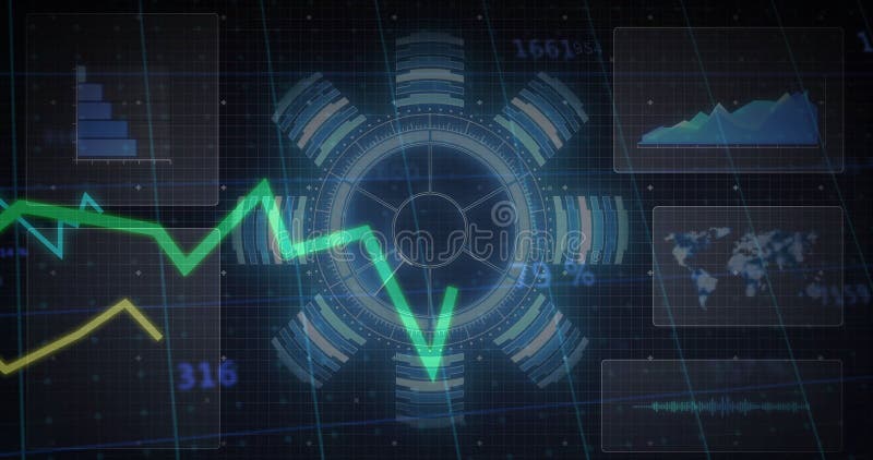Creating Animation with Graphs and Charts Over Digital Interface Background Stock Video - Video ...
