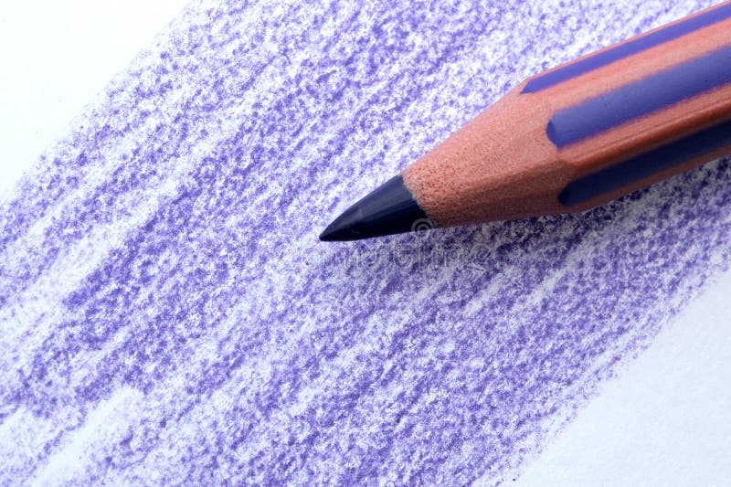Creating Art with a Purple Colored Pencil on Paper Stock Image - Image ...