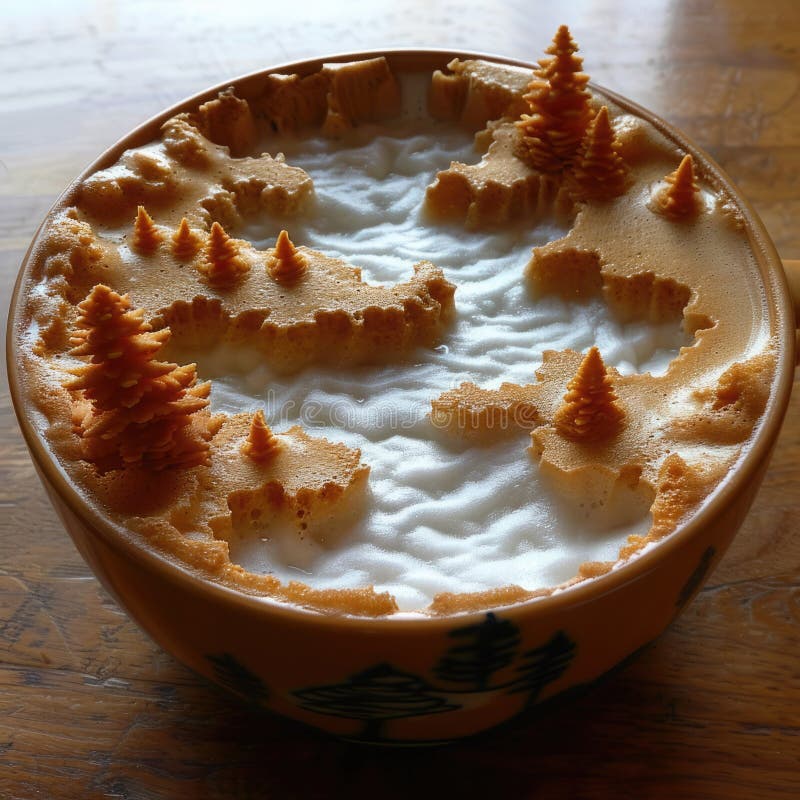 Creating an Artistic Coffee Design Featuring Natureinspired Toppings ...