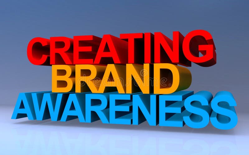 Creating Brand Awareness on Blue Stock Illustration - Illustration of ...