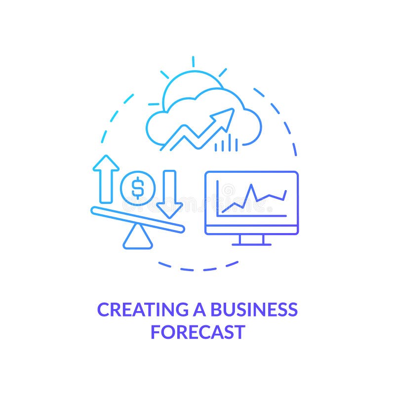 Creating Business Forecast Blue Gradient Concept Icon Stock Vector ...