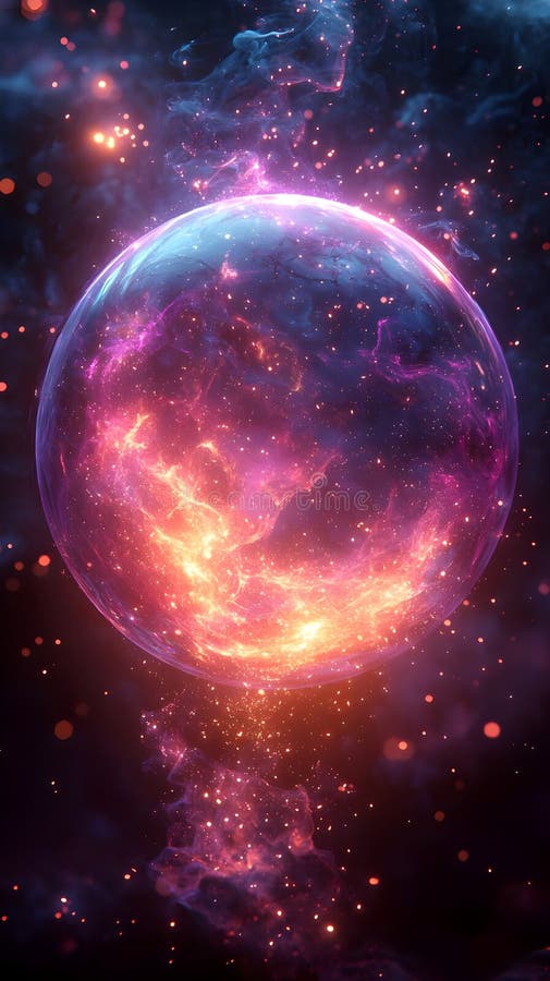 Creating Captivating Cosmic Visual with Glowing Particles and Swirling ...