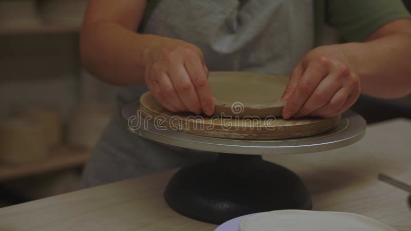 Creating Ceramic Products from Flat Sheets of Clay 4k Video. Building ...