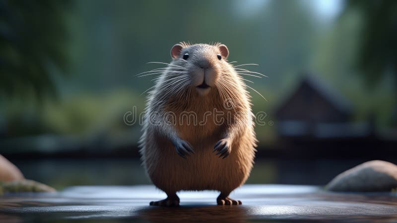 Creating a Cgi Capybara with Mouse Features Stock Illustration ...