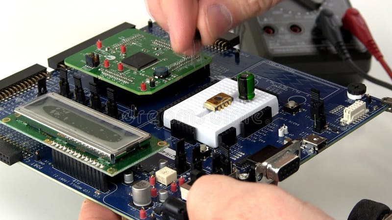 Creating circuit prototype stock footage. Video of lead - 347672702