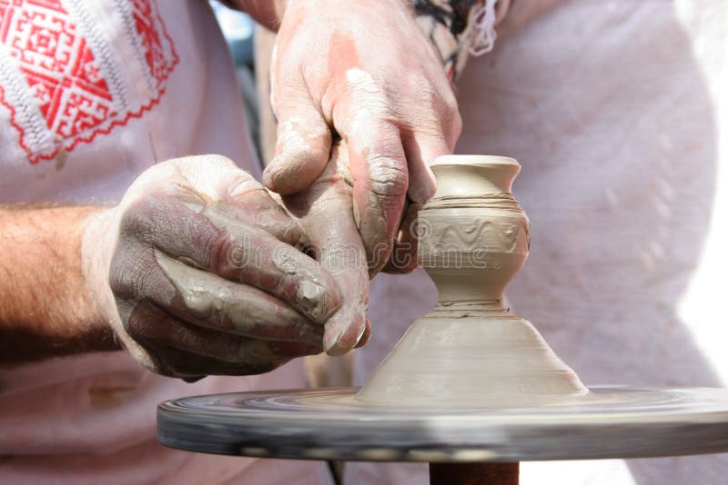 Creating a clay jar stock image. Image of pottery, form - 65905173