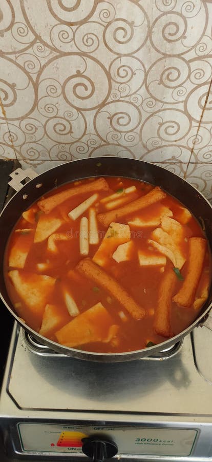 Creating Cook by Own Myself, Making Toppoki Stock Image - Image of ...