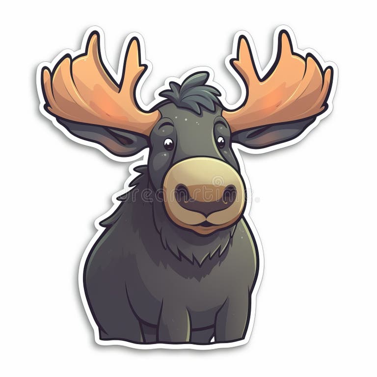 Creating a Cute Anime Style Sticker of Eurasian Moose Stock ...