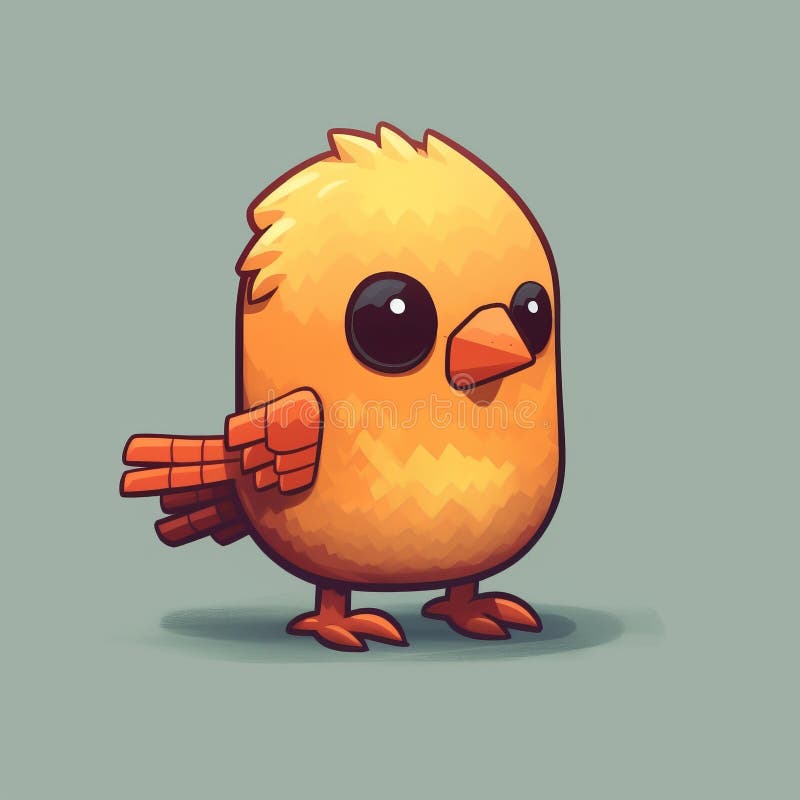 Creating a Cute Bird Character in Minecraft Using Pixel Art Stock ...