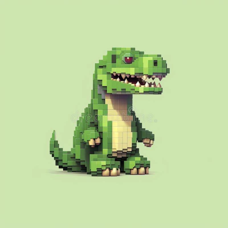 Creating a Cute Crocodile Character in Minecraft with Pixel Art Stock ...