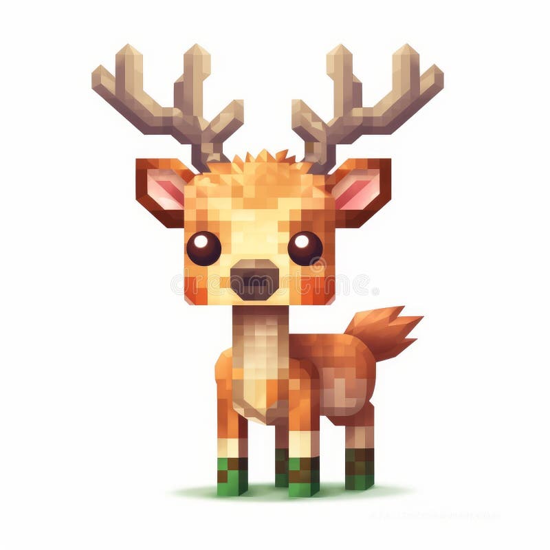 Creating a Cute Deer Character in Minecraft Pixel Art Stock ...
