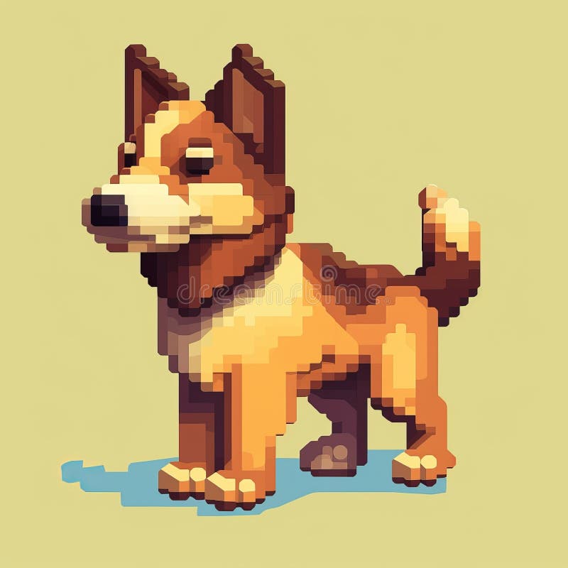 Creating a Cute Dog Character in Minecraft Pixel Art Stock Illustration ...