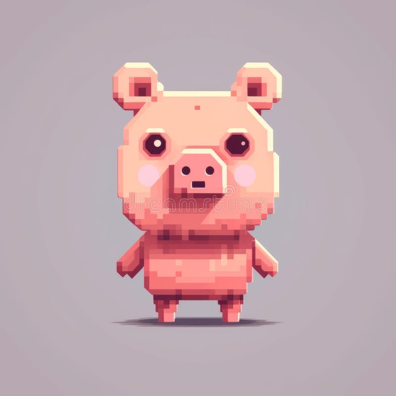 Pig Face Minecraft Pixel Art
