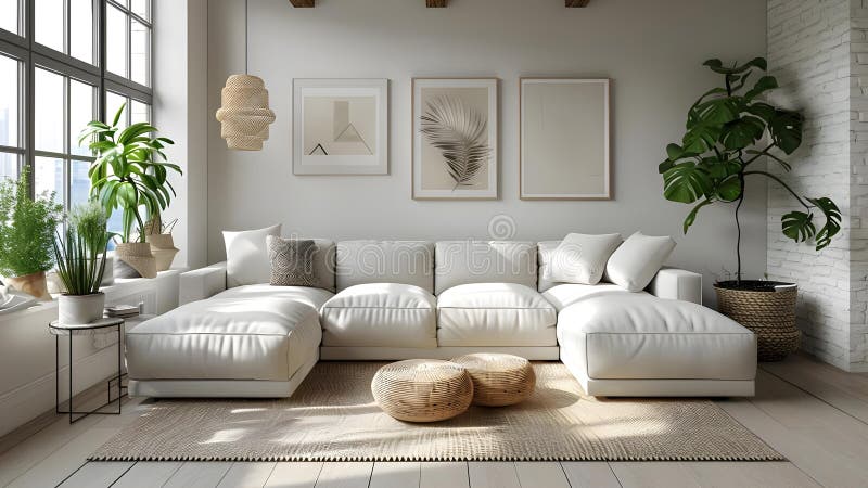 Creating a D Visualization of a Contemporary Living Room Featuring a ...