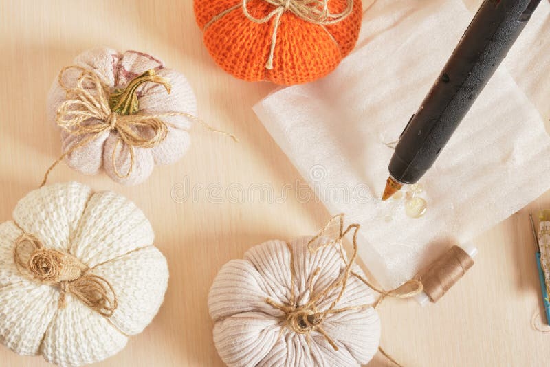 Creating DIY Halloween Decorations, Fabric Pumpkins and Knitted ...