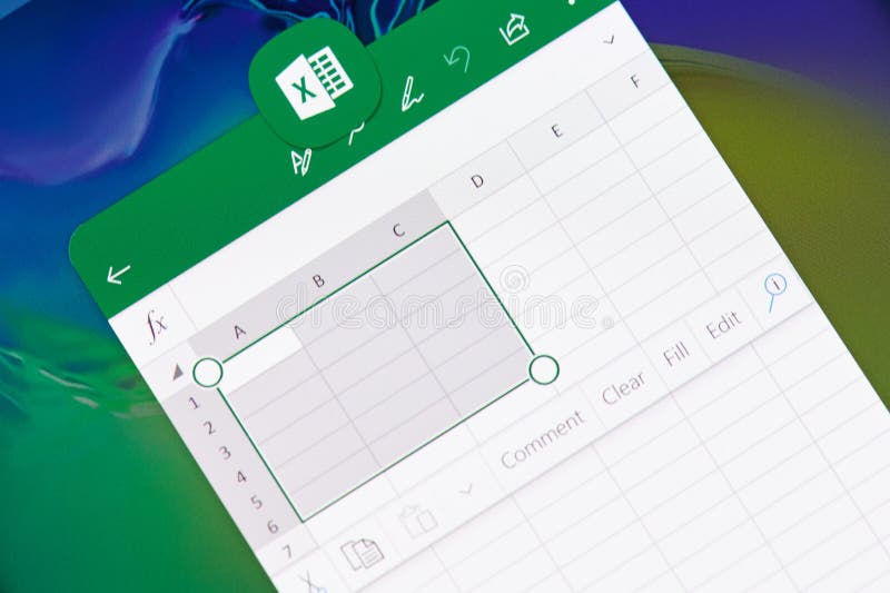 Creating Document in Microsoft Office Excel Application Editorial Stock ...