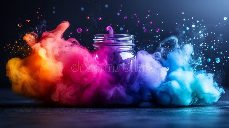 Creating a Dynamic Artistic Scene, a Vibrant Splash of Colors Emerges ...