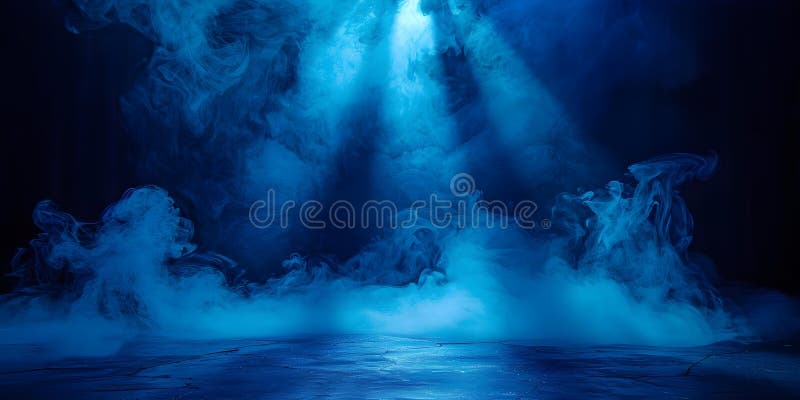 Creating a Dynamic Stage Atmosphere with Blue Lights and Smoke. Concept ...