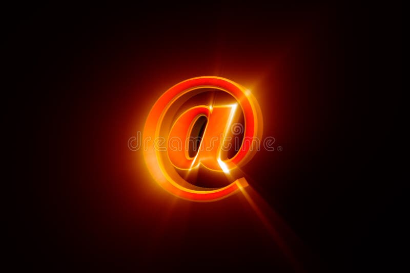 Creating an E-mail (@ - Symbol). 3D Illustration Rendering. Stock ...