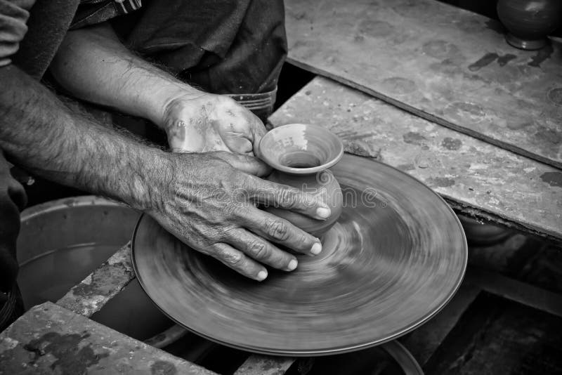 Creating an Earthen Jar on the Circle Stock Photo - Image of creation ...