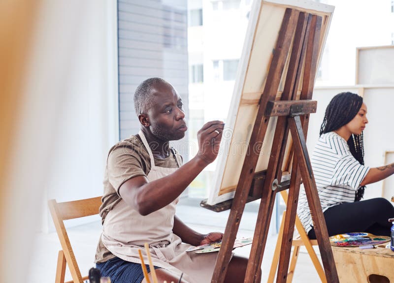 Creating with Every Stroke. the Inside of an Art Studio. Stock Photo ...