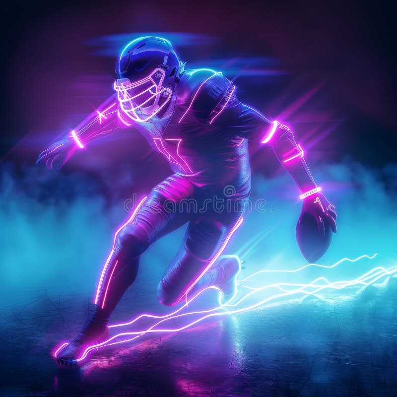 Creating Futuristic Sports Interpretations through Neon Based Art Stock ...