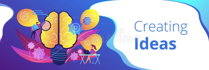 Creating Ideas Concept Header Banner. Stock Vector - Illustration of ...