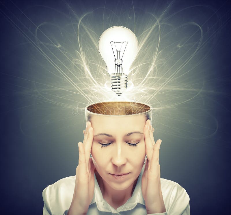 Creating ideas. stock photo. Image of brain, female, solution - 48348870
