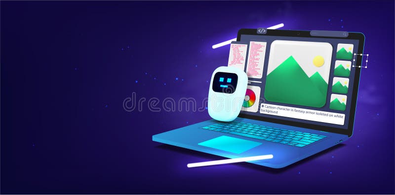 Creating an Image Using Artificial Intelligence, Neural Networks Stock ...