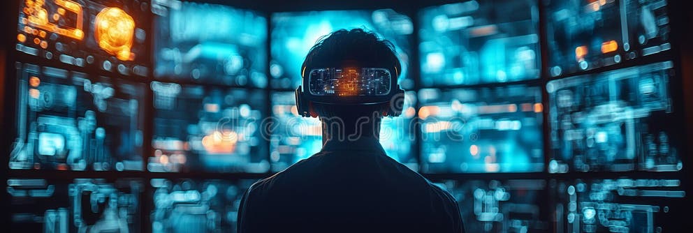 Creating Immersive Virtual Worlds Using Advanced Technology Stock Photo ...