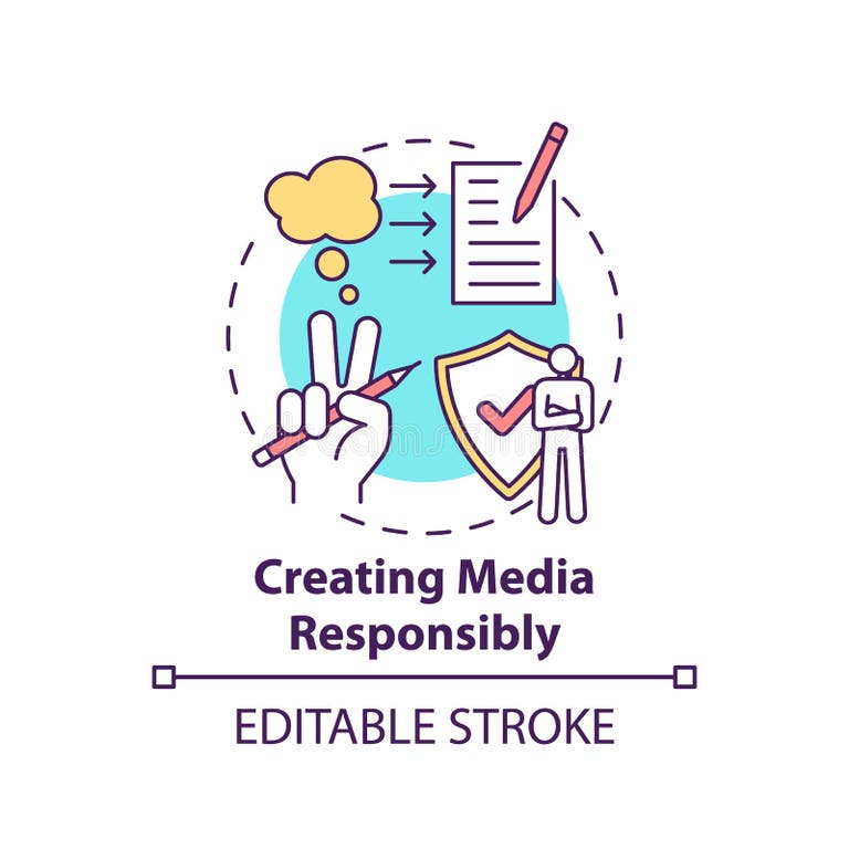 Creating Media Responsibility Concept Icon Stock Illustration ...