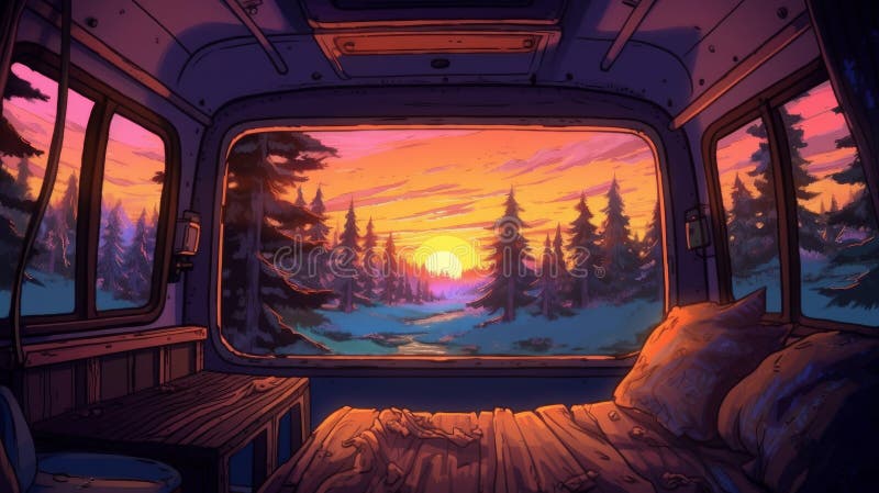 Creating a Meditative Image of Acacia Trees through a Camper Trailer ...