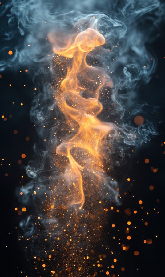 Creating Mesmerizing Patterns with Fire and Smoke in Dark Background ...