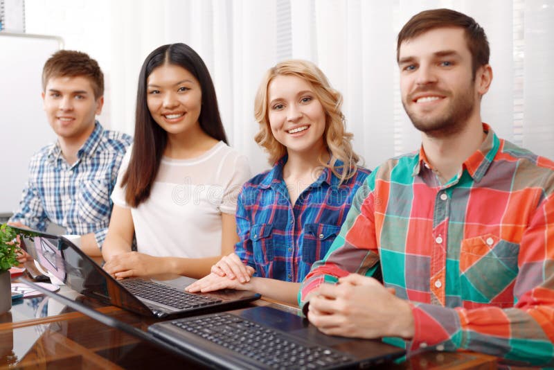 Creating a new app in team stock image. Image of information - 53911035