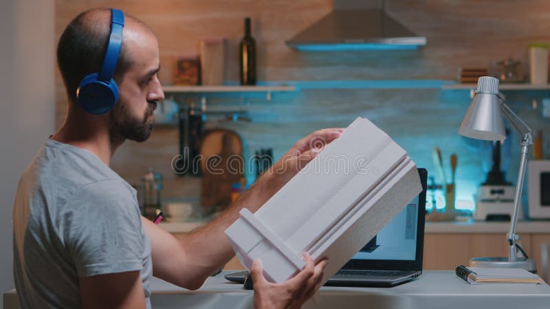 Creating New Component In Cad Program Working From Home Stock Image Image Of Focused Late 3277