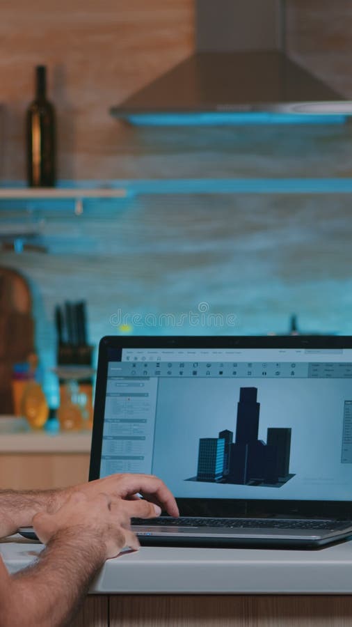 Creating New Component in CAD Program Working from Home Stock Photo ...