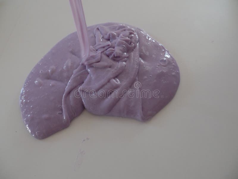 Creating Patterns Out of Lilac Coloured Glossy Slime Stock Image ...