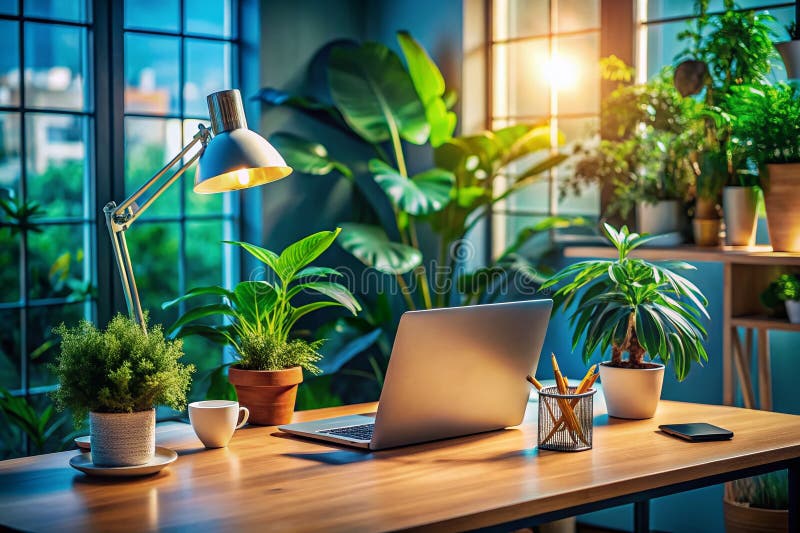 Creating a Peaceful and Productive Home Office a Serene Workspace ...