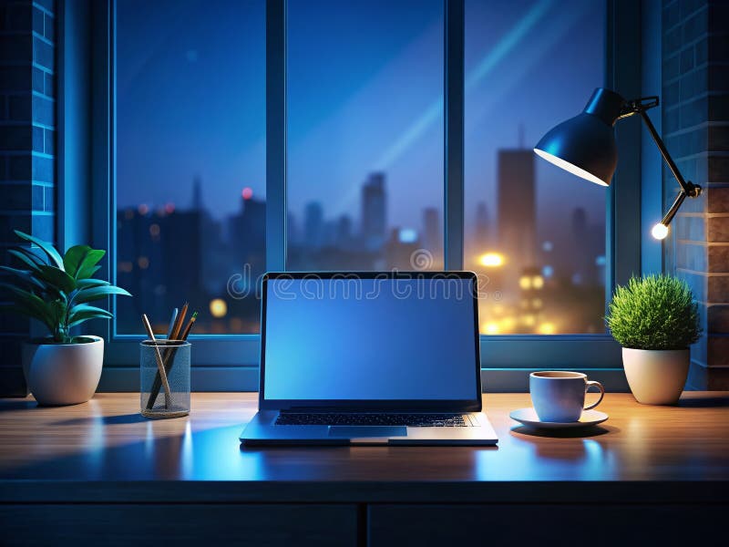 Creating a Productive Night Workspace a Cozy Modern Setup for LateNight ...