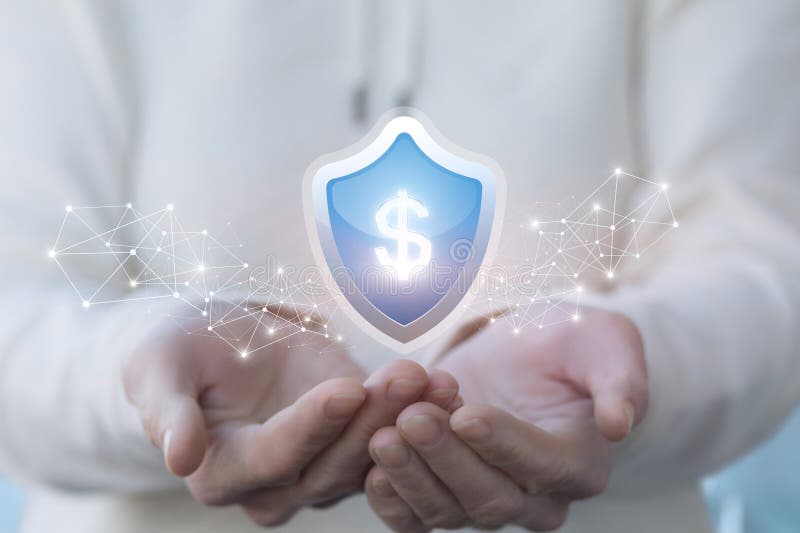 Creating Protection and Security in Financial Means Stock Image - Image ...