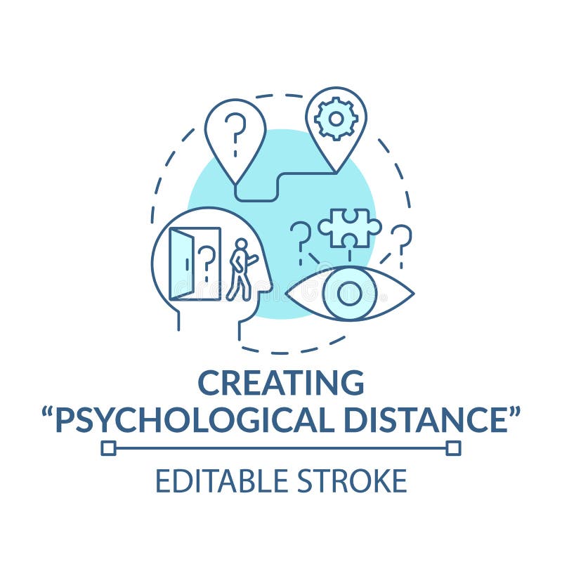 Creating Psychological Distance Blue Concept Icon Stock Vector ...