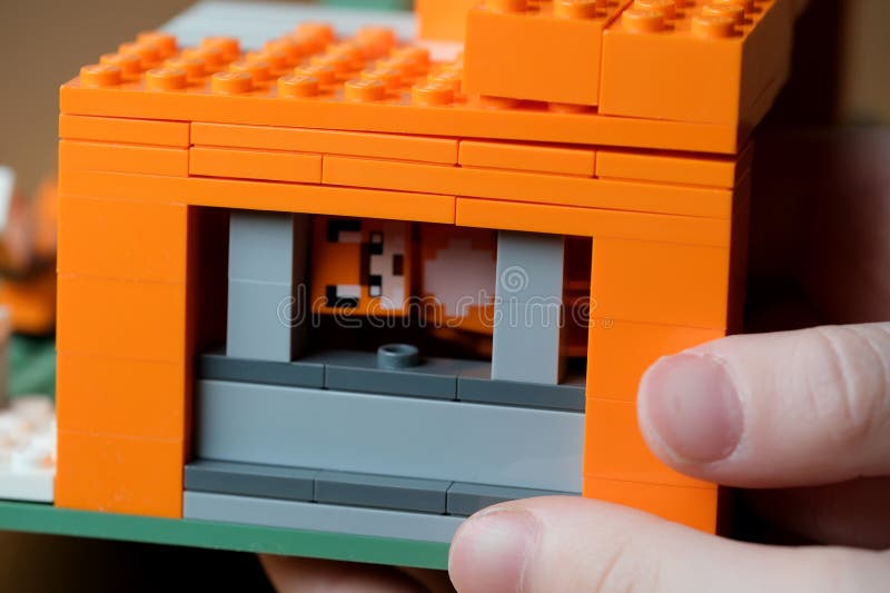 Creating a Quirky Orange Brick Building with Fun Characters Editorial ...