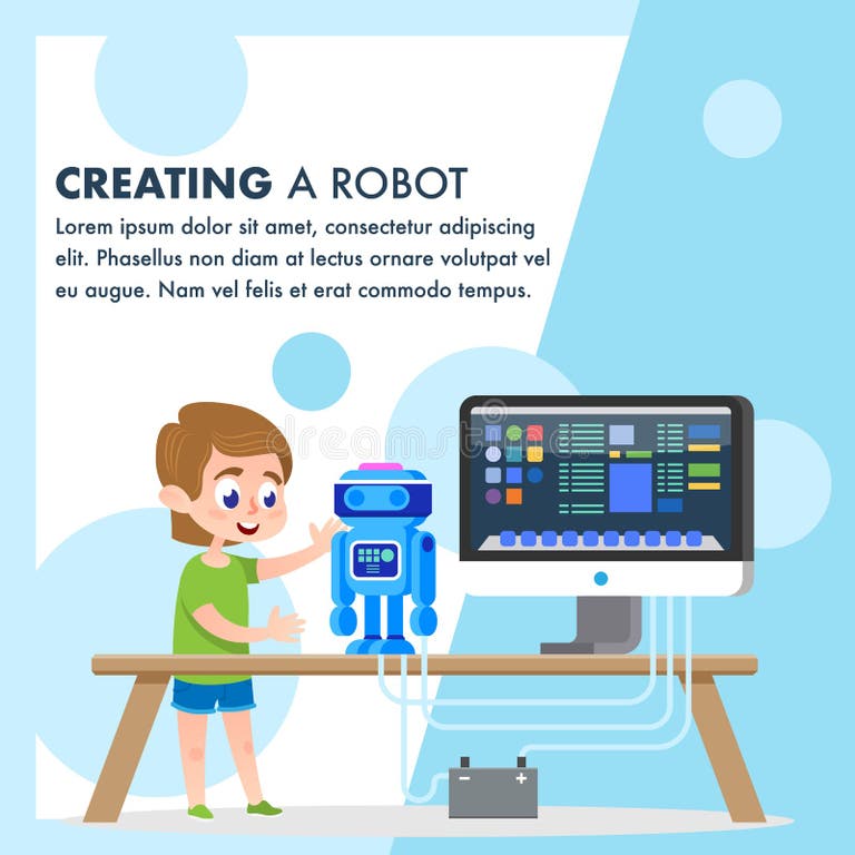 Builds Robotic Technology Invention Stock Illustrations – 4 Builds ...