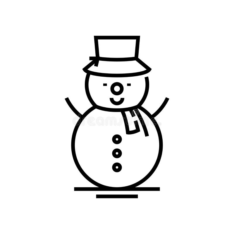 Creating Snowman Line Icon, Concept Sign, Outline Vector Illustration ...