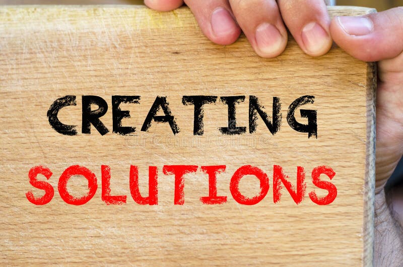 Creating Solutions Text Concept Stock Image - Image of plan, concept ...