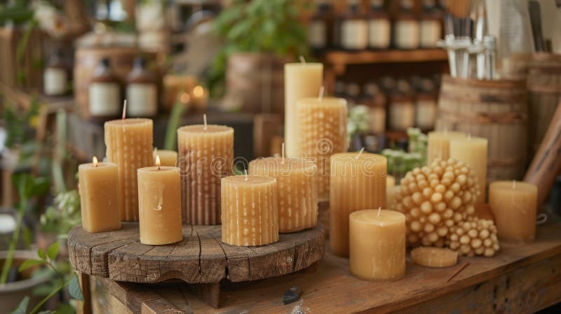 Creating Soy Candles in a Vintage-style Workshop Using Wooden Molds and ...