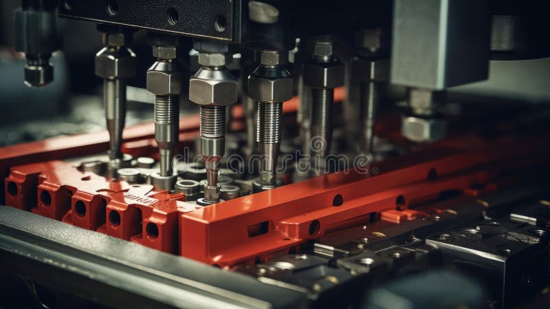 Creating Stamping Parts on a Machine Stock Illustration - Illustration ...