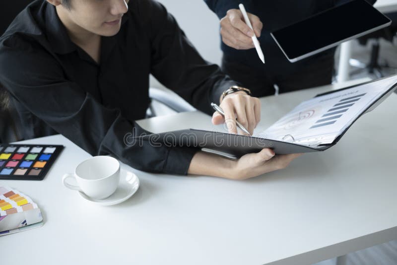 Creating Team Sharing Idea and Discussing on New Project at Office ...